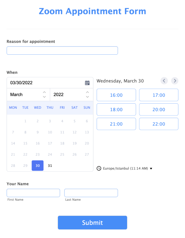 Създавайте Calendly Форми