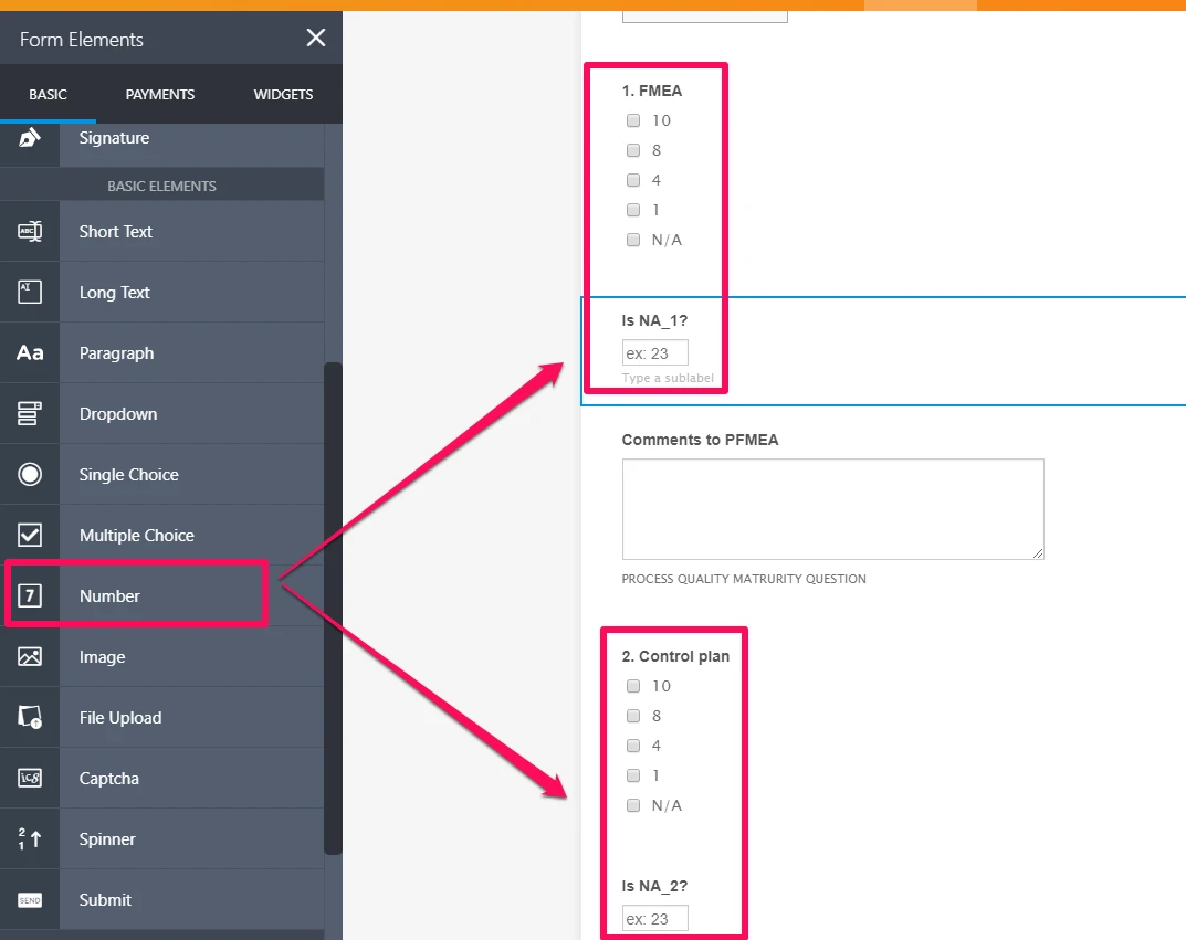 Set the calculation widget to exclude N/A value