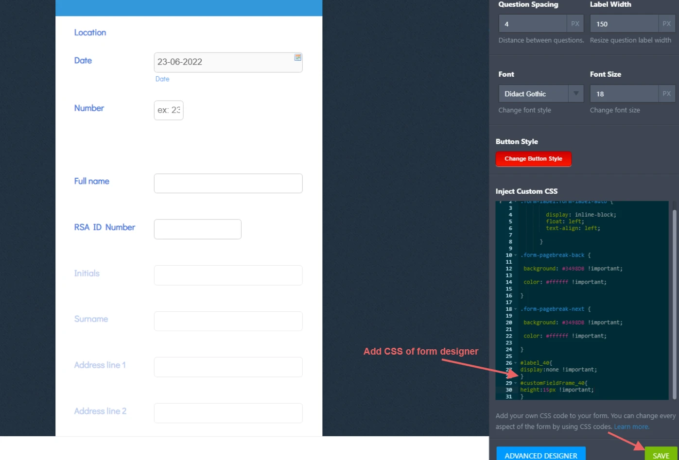 Displaying number keypad on smartphone for spreadsheet to form field