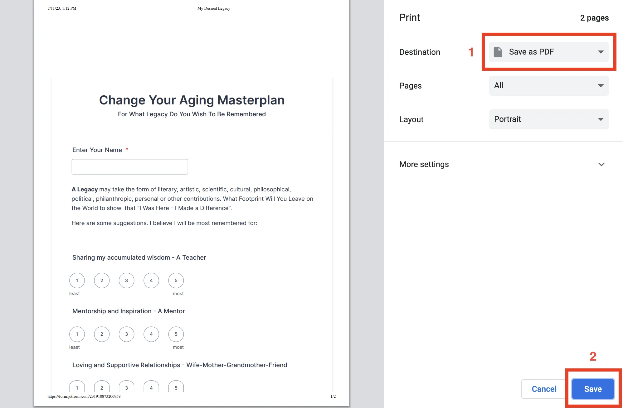Is there any way to save a form as a plain PDF not a fillable pdf?