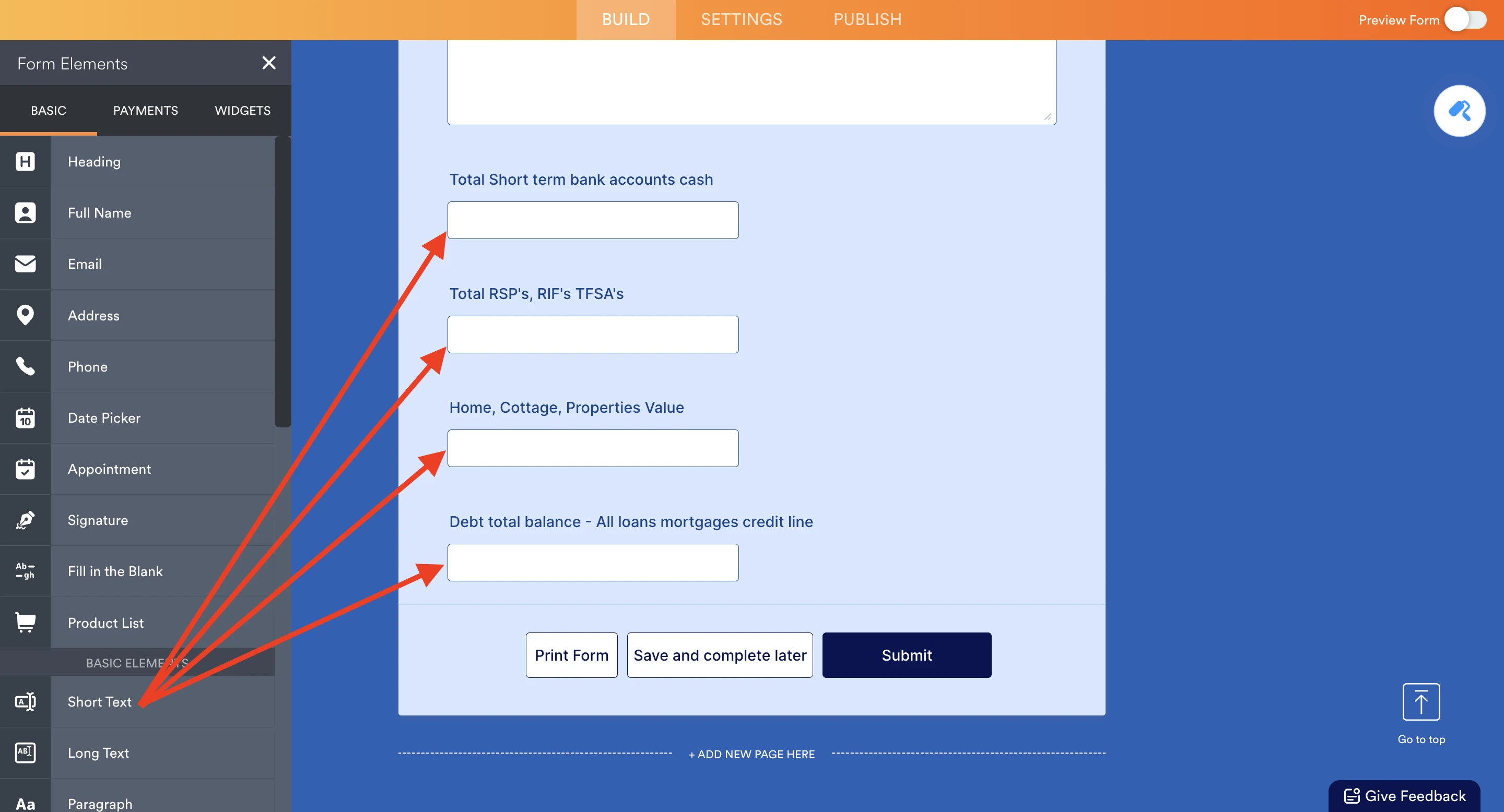How to perform a calculation on the form?