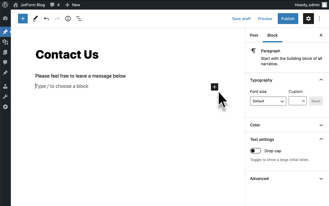 Jotform Wordpress Embed Form Integration Blogging Integrations