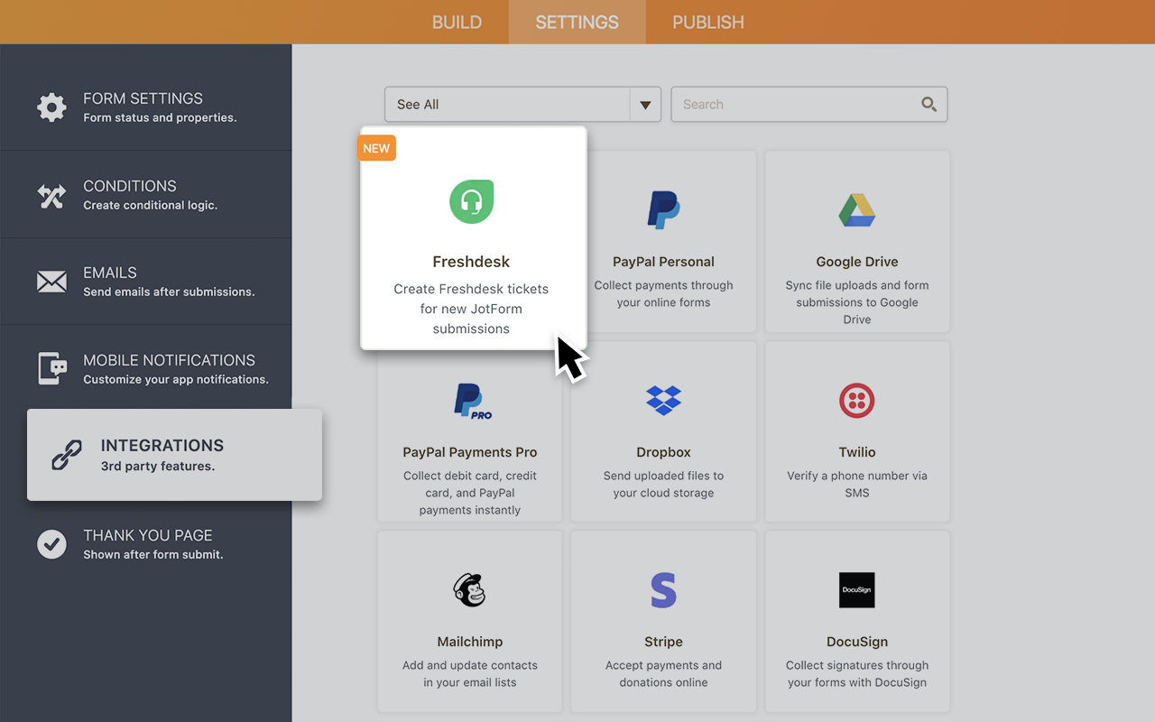 Jotform Freshdesk Integration | Data Management Integrations