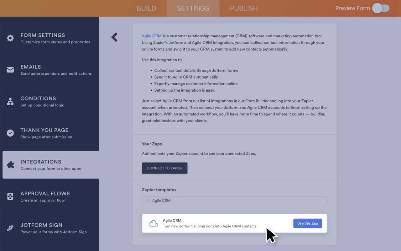 Jotform Agile CRM Integration | CRM Integrations Jotform Agile CRM Integration | CRM Integrations