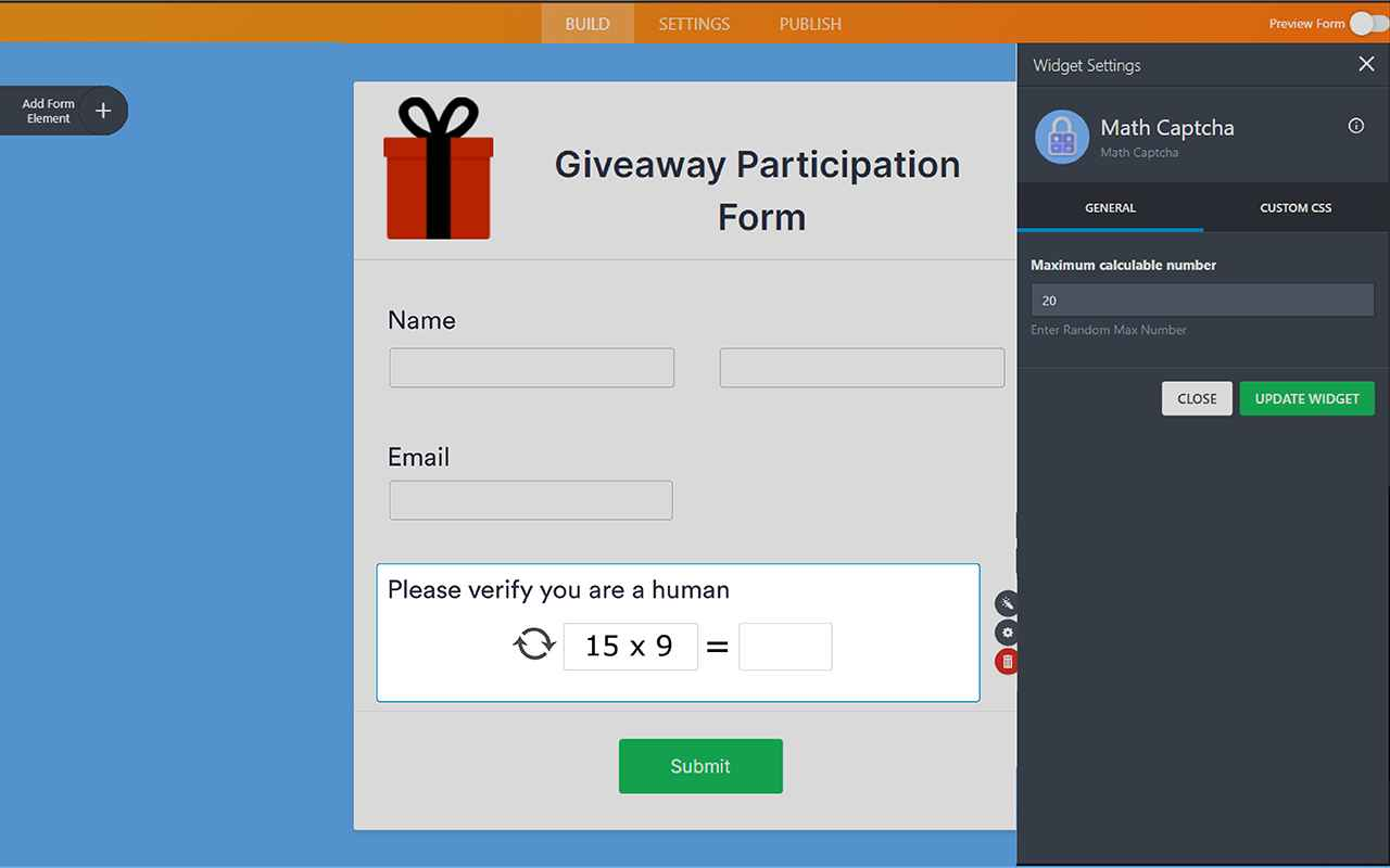 Math Captcha - Form Widgets | Jotform Math Captcha - Form Widgets | Jotform