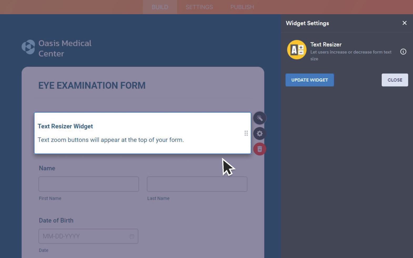텍스트 크기 조정기 - 양식 위젯 | Jform