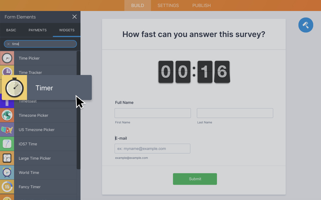 Timer Form Widgets Jotform