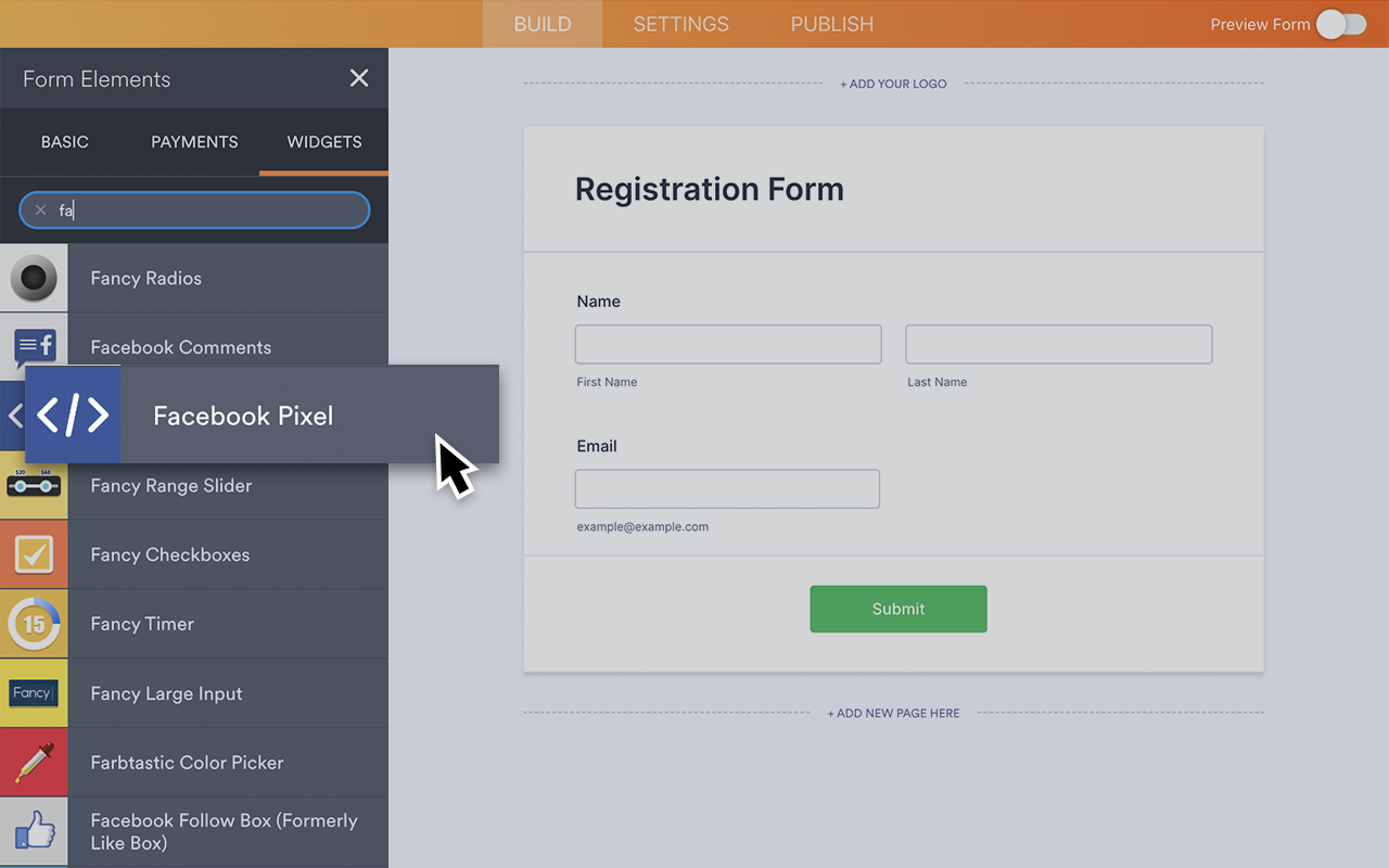 Facebook Pixel - Form Widgets | Jotform