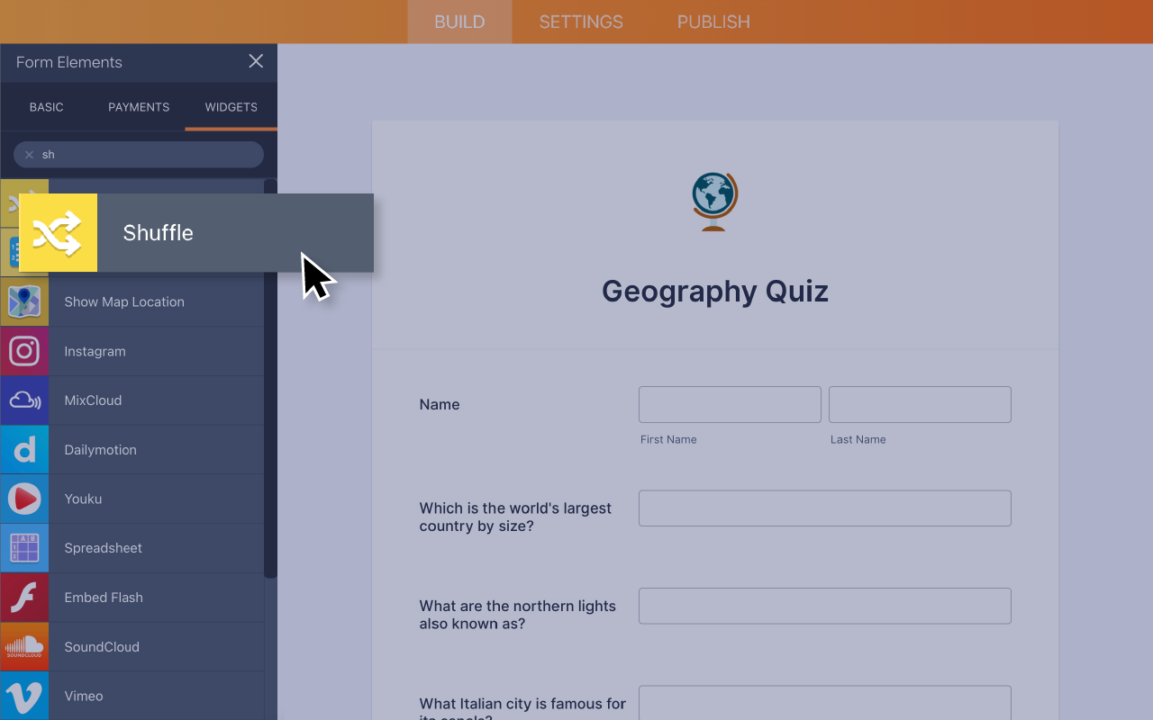 Shuffle - Form Widgets | Jotform