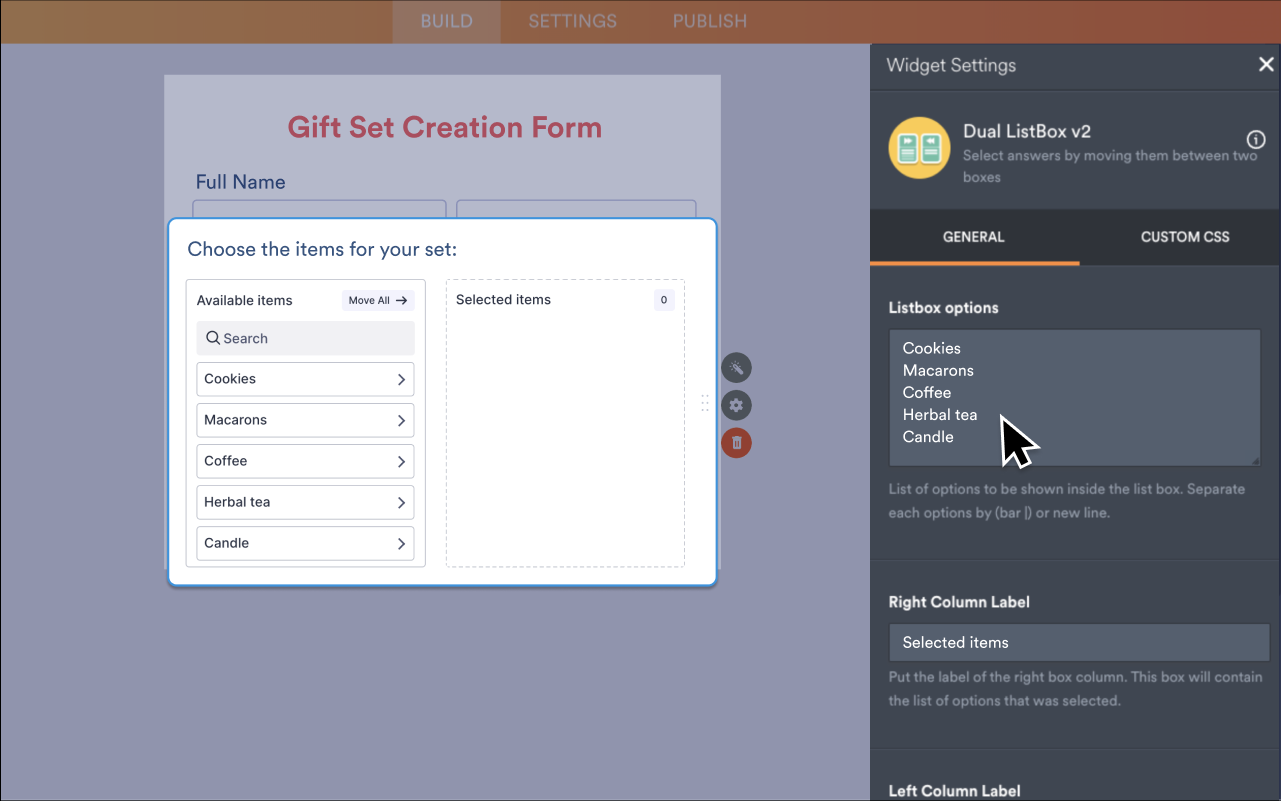 Dual ListBox - Form Widgets | Jotform Dual ListBox - Form Widgets | Jotform