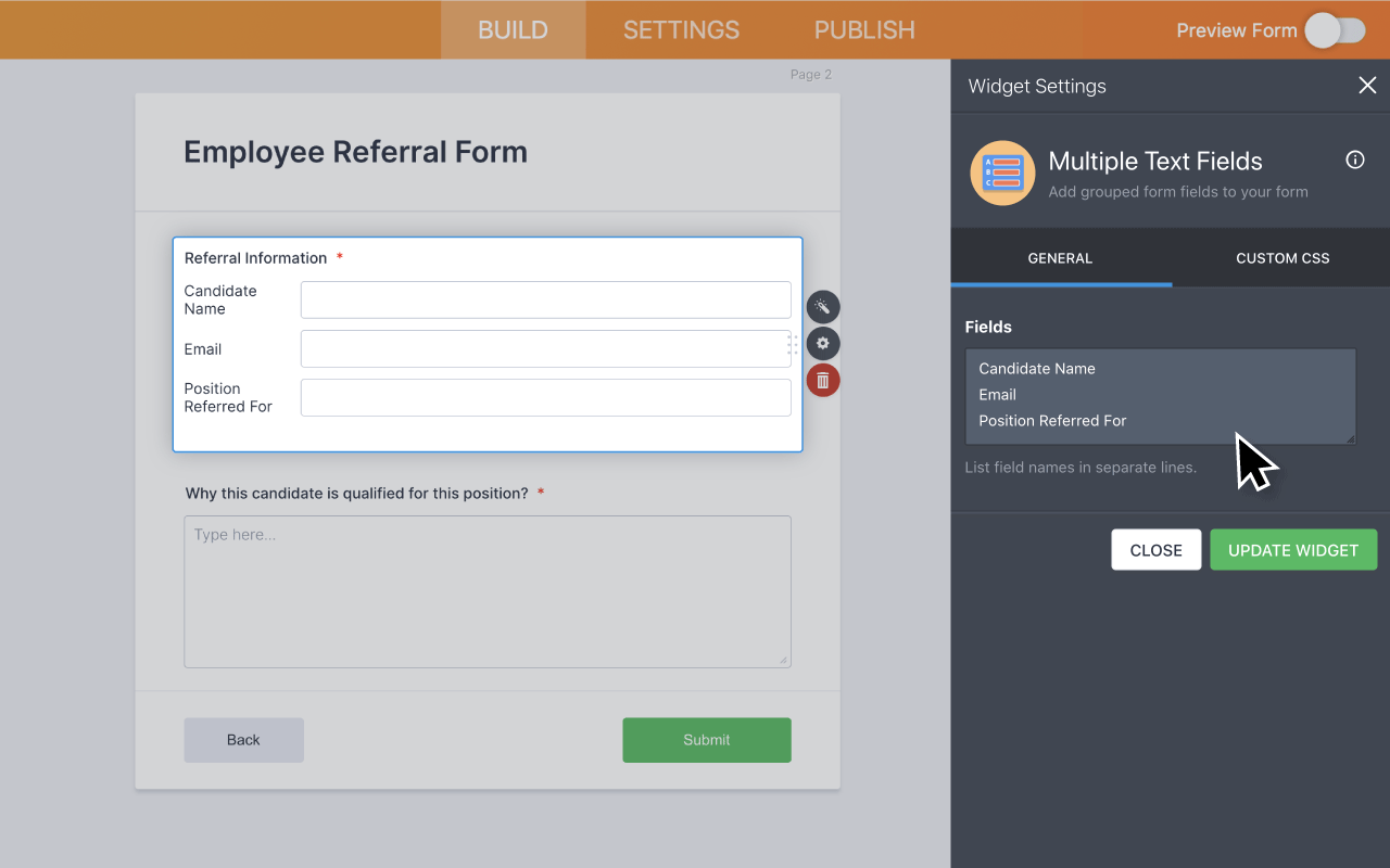 Multiple Text Fields Form Widgets Jotform