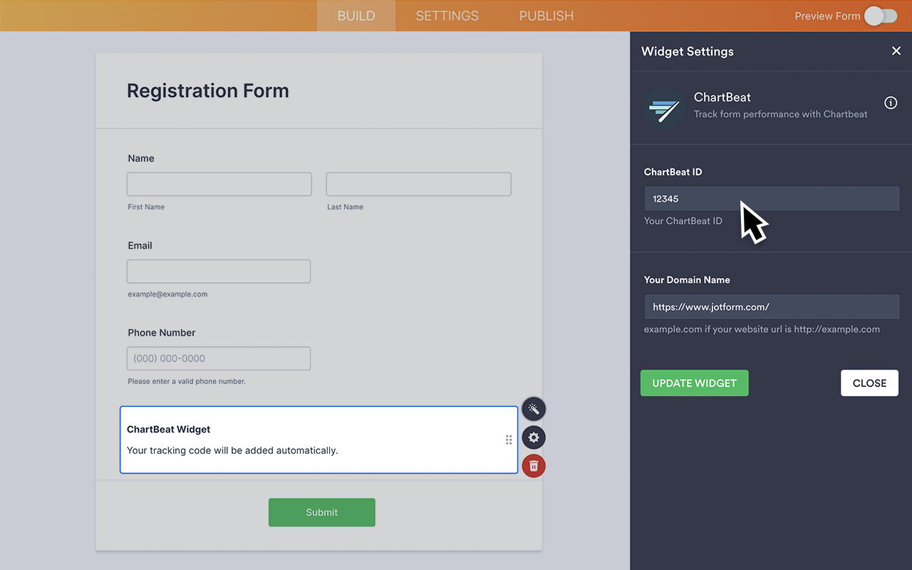Jotform ChartBeat Integration | Analytics & Reporting Integrations