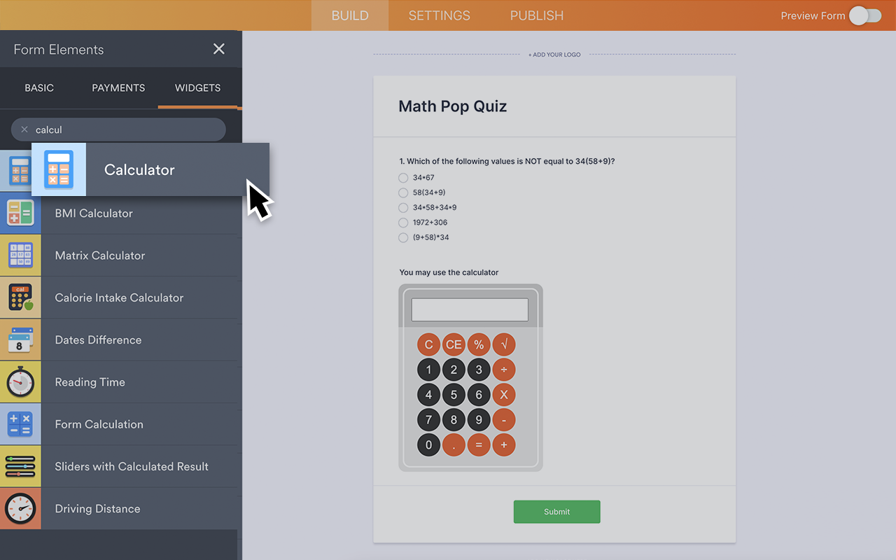 Calculator - Form Widgets | Jotform