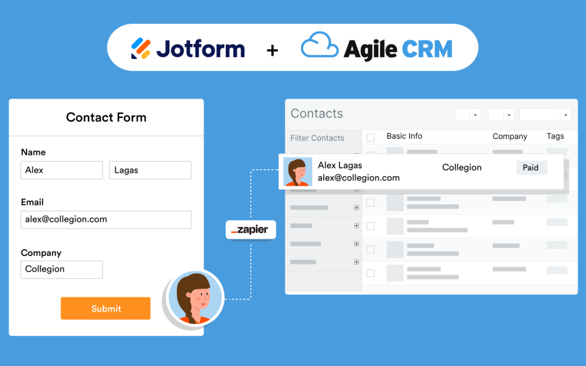 Jform Agile CRM 통합 | CRM 통합