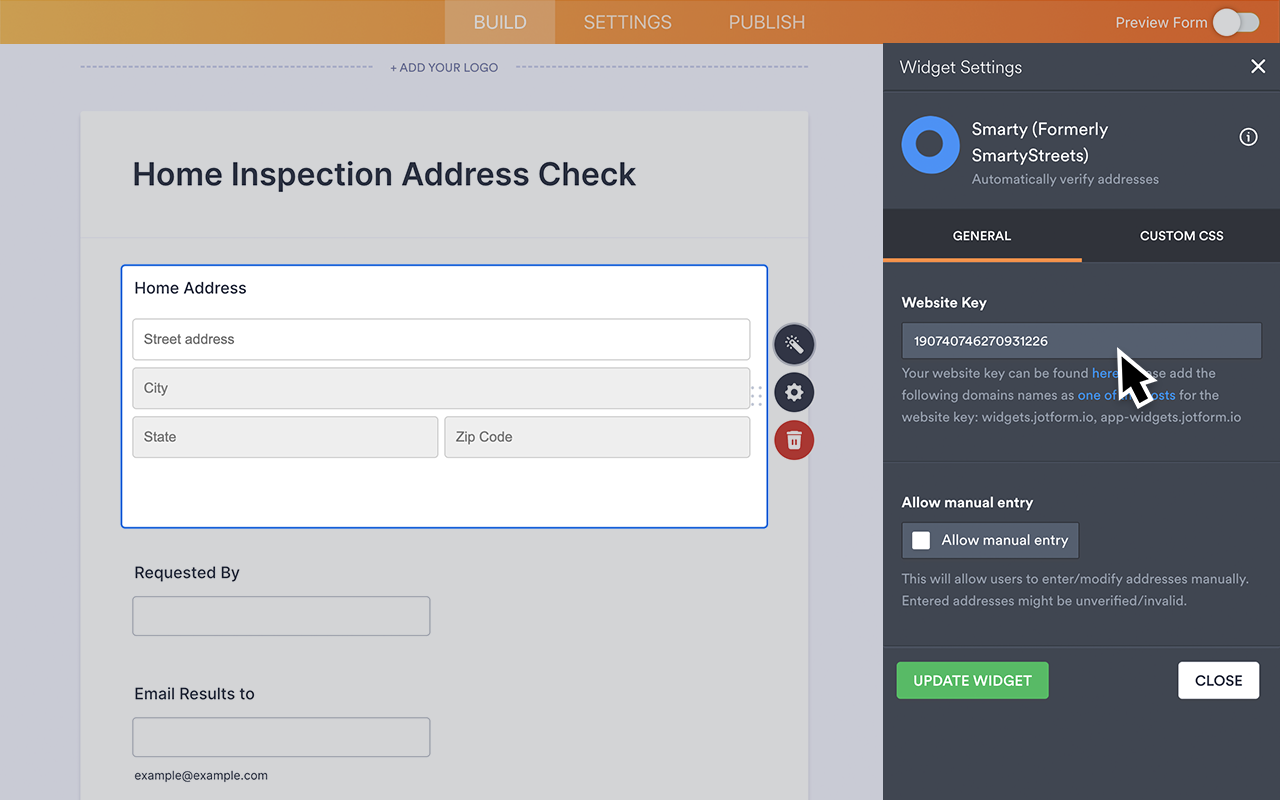 Smarty (Formerly SmartyStreets) - Form Widgets | Jotform