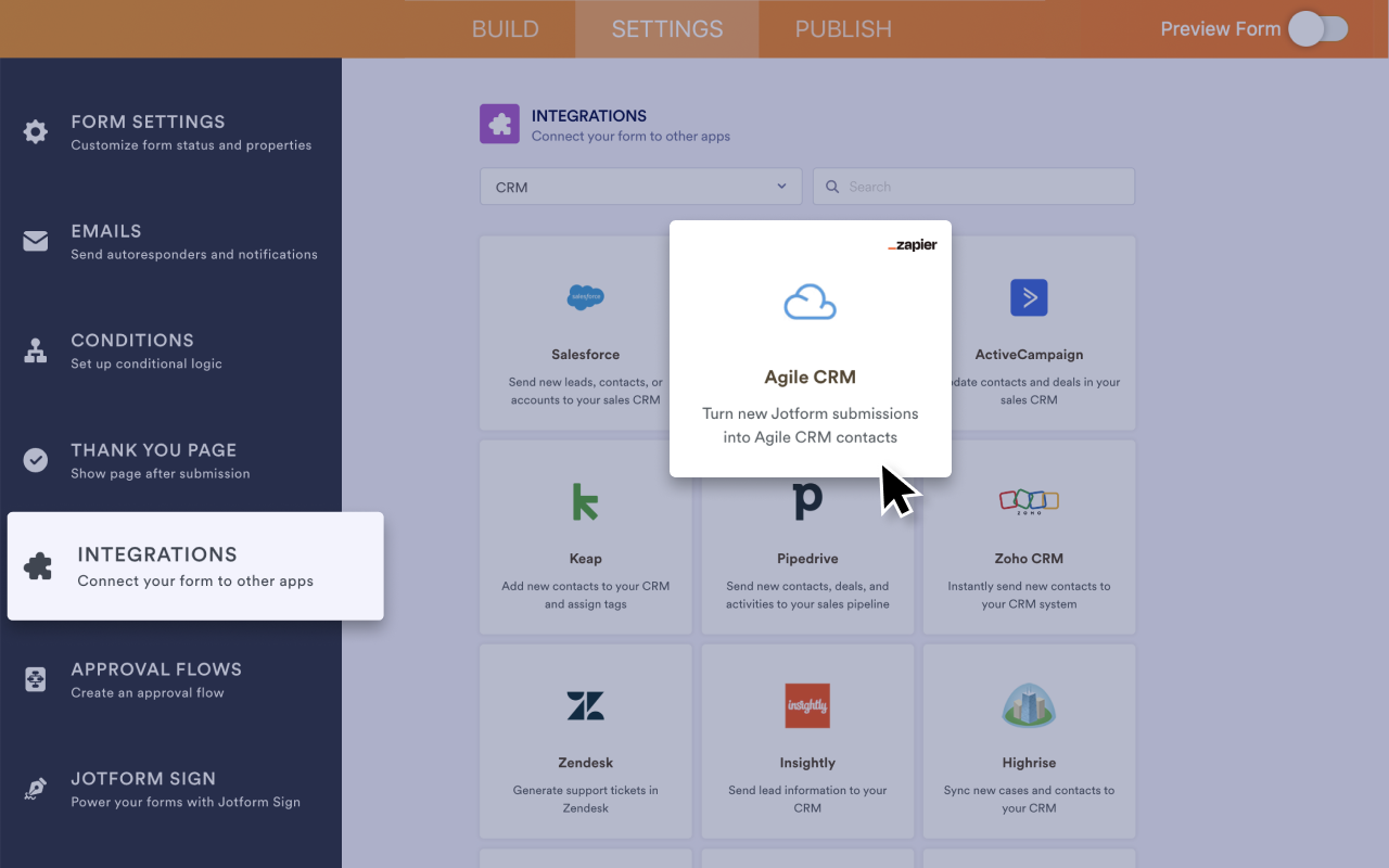 Jotform Agile CRM Integration | CRM Integrations Jotform Agile CRM Integration | CRM Integrations