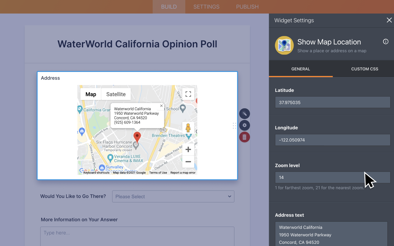 Show Map Location - Form Widgets | Jotform