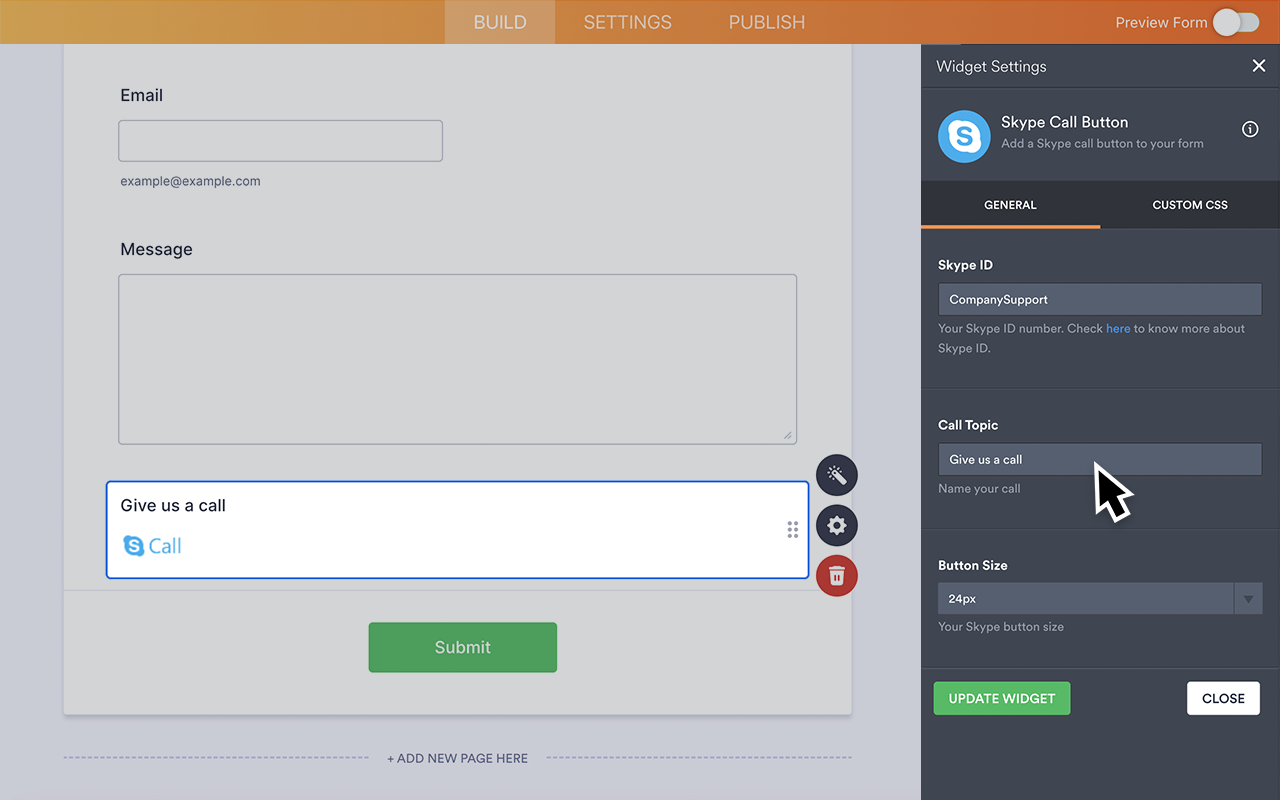 Skype Call Button - Form Widgets | Jotform