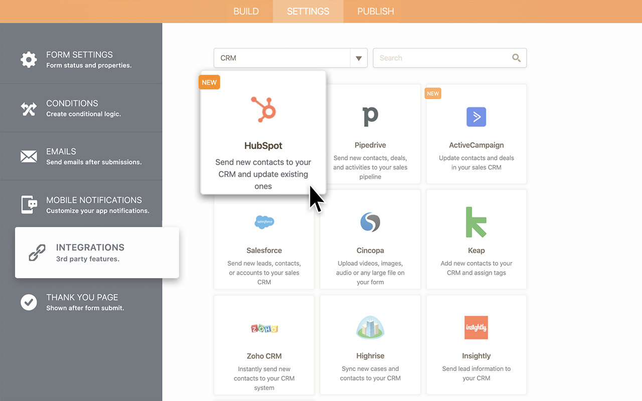 Jotform HubSpot Integration | Log in and integrate HubSpot with Jotform