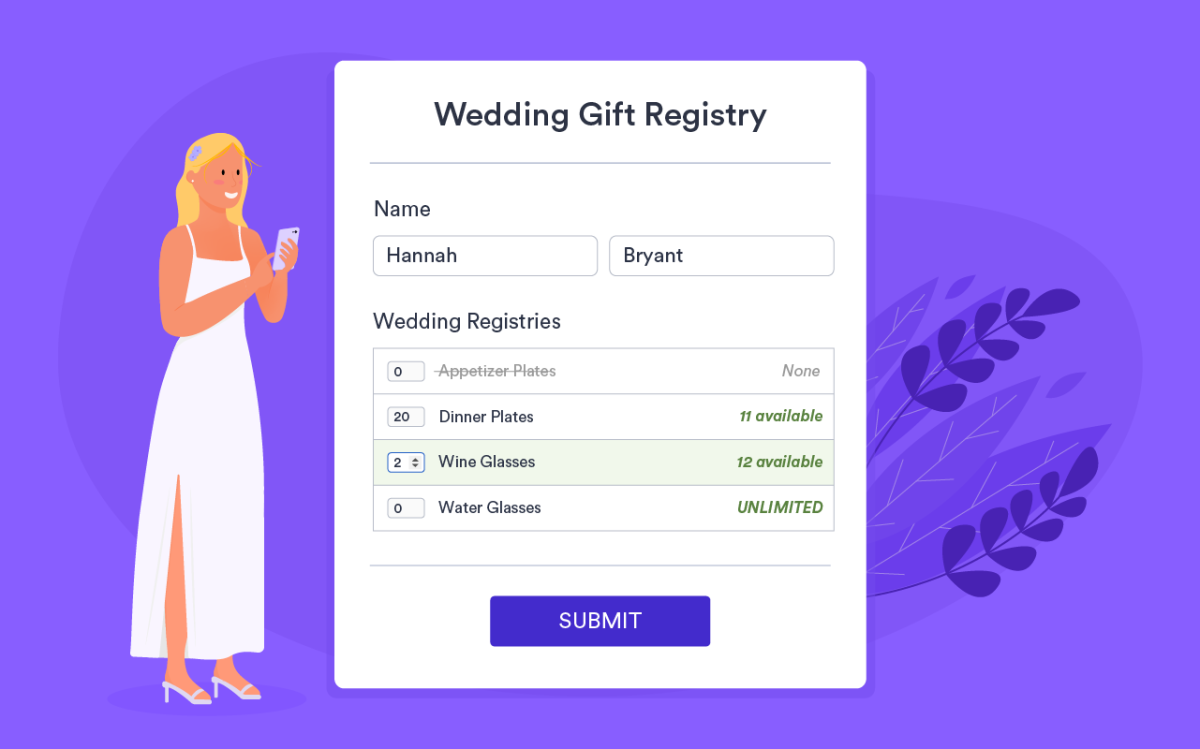 Quantity Gift Registry - Form Widgets | Jotform