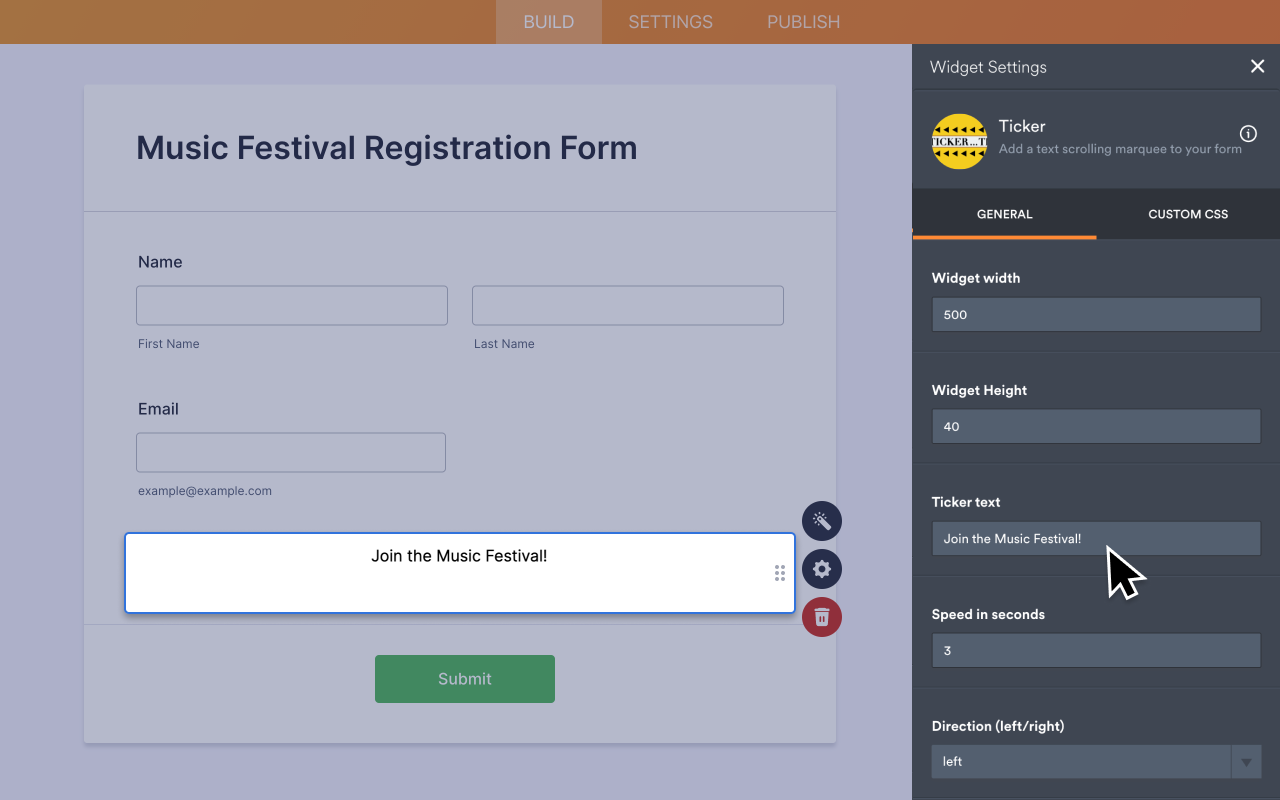Ticker - Form Widgets | Jotform