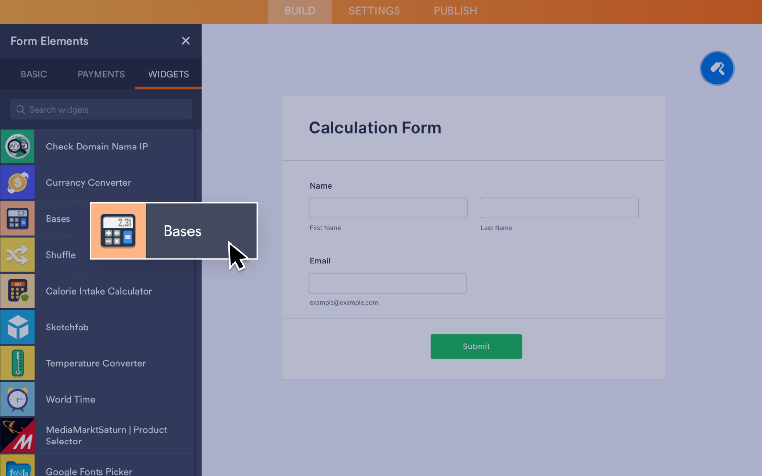 Bases - Widgets | Jotform