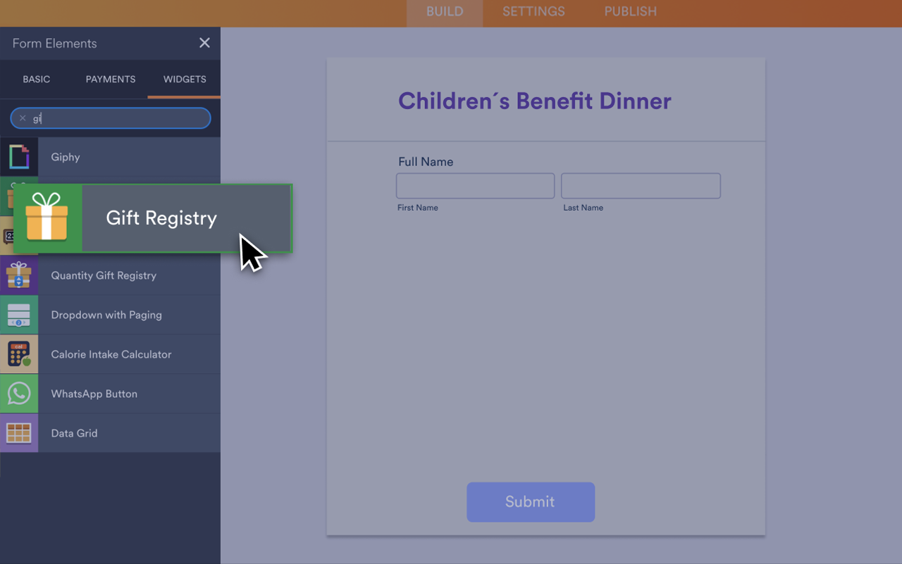 Gift Registry V2.0 - Form Widgets | Jotform