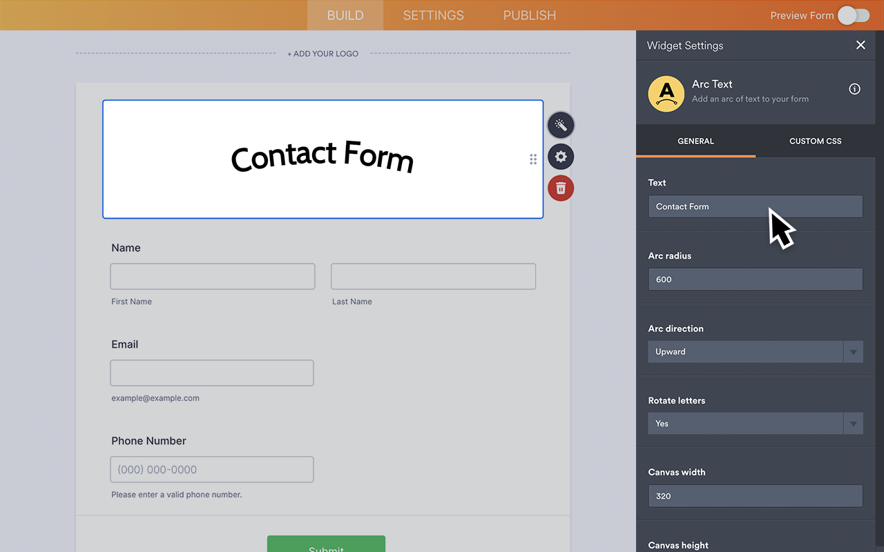 Arc Text - Form Widgets | Jotform