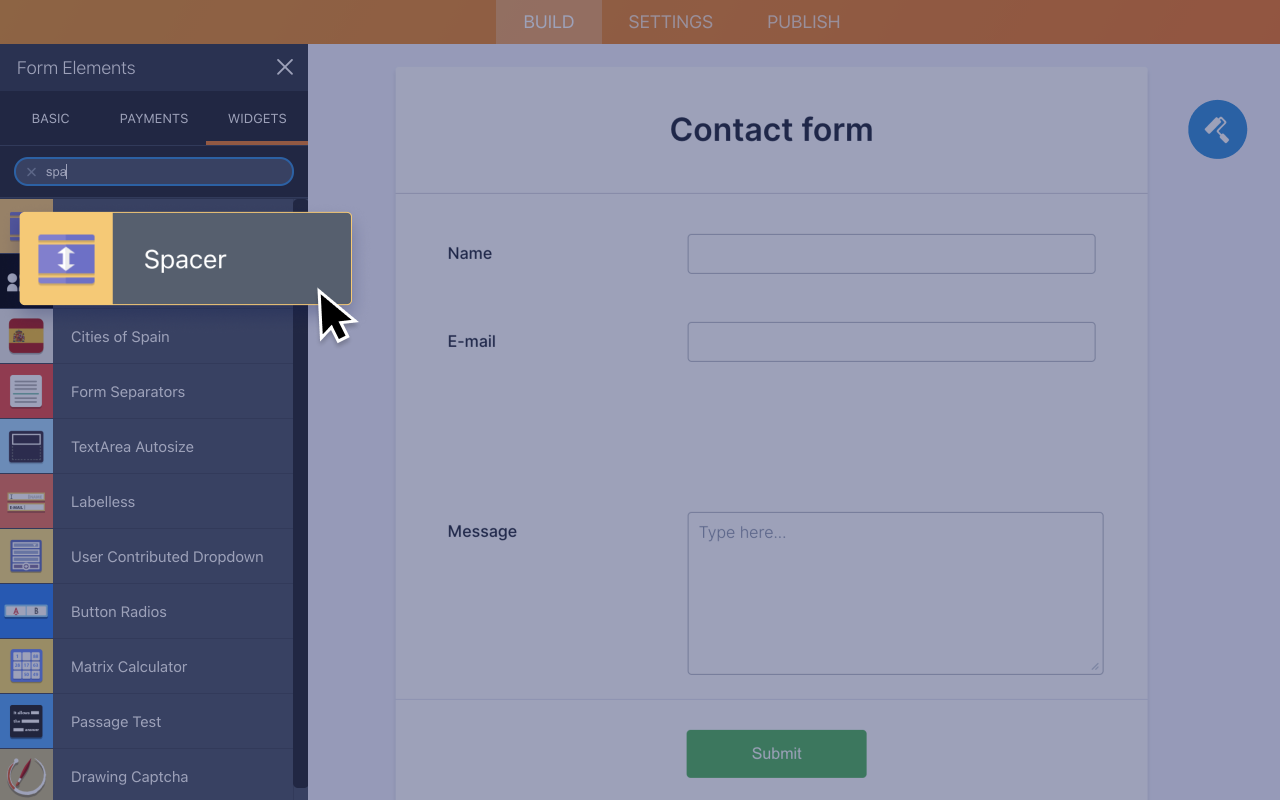Spacer - Form Widgets | Jotform