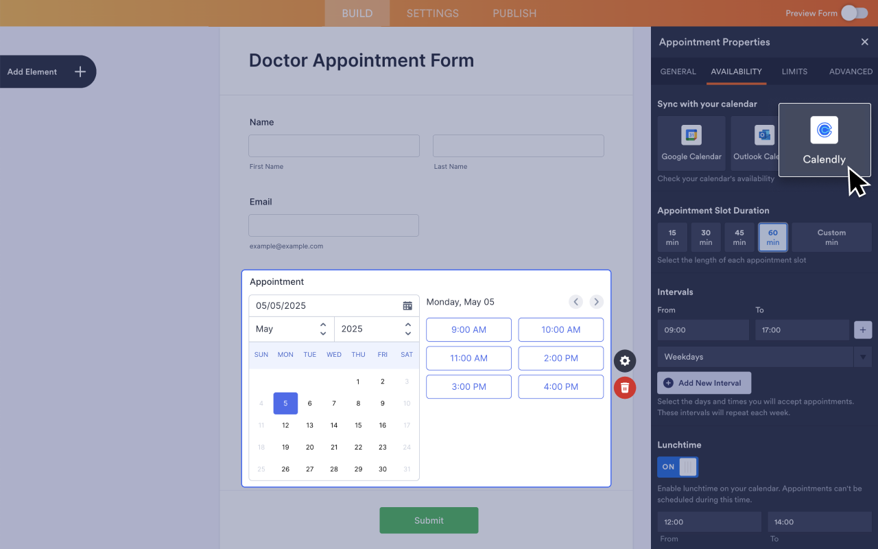 Calendly - Widgets para formularios | Jotform