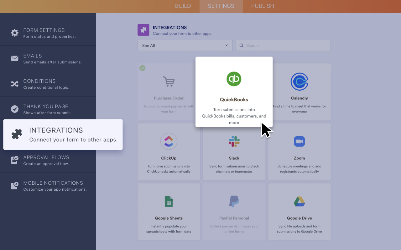 Jotform QuickBooks Integration | Log in and integrate QuickBooks with Jotform