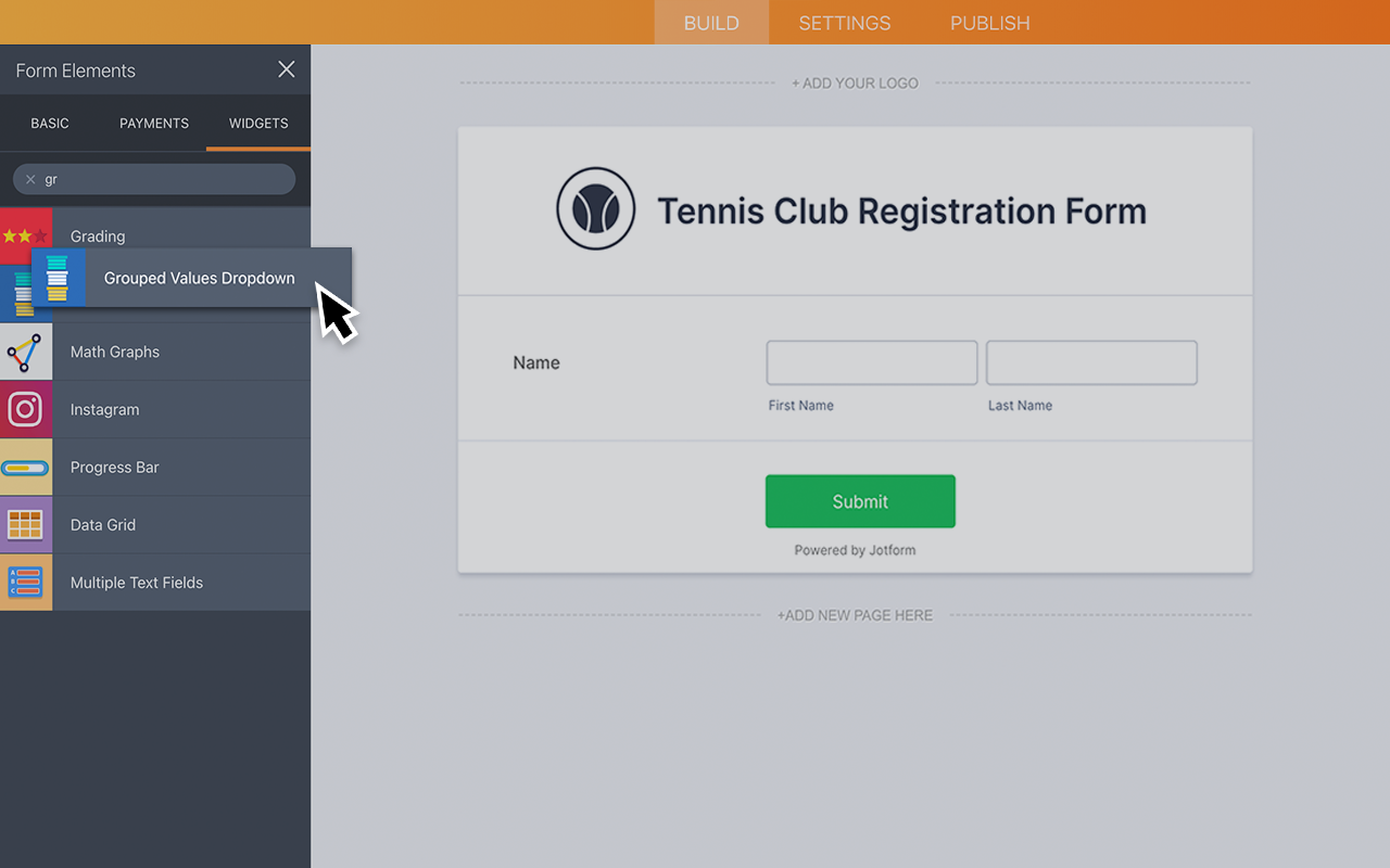 Grouped Values Dropdown - Form Widgets | Jotform