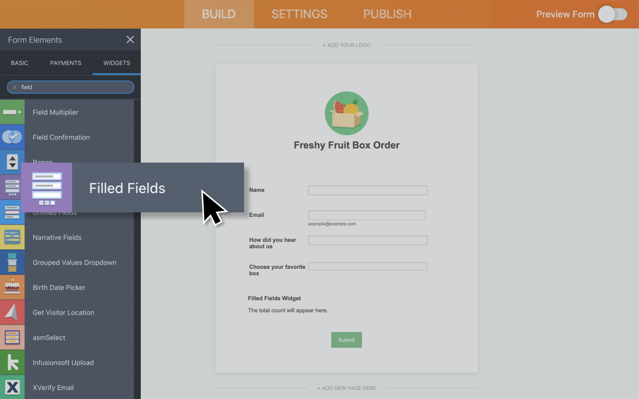 Filled Fields - Form Widgets | Jotform