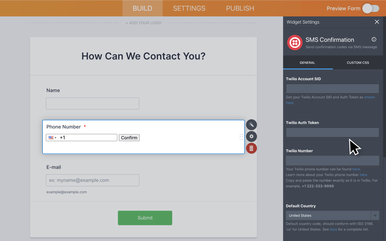 SMS Confirmation - Form Widgets | Jotform