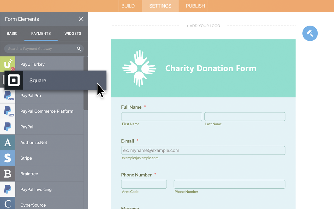Jotform Square Integration | Payment Processor Integrations