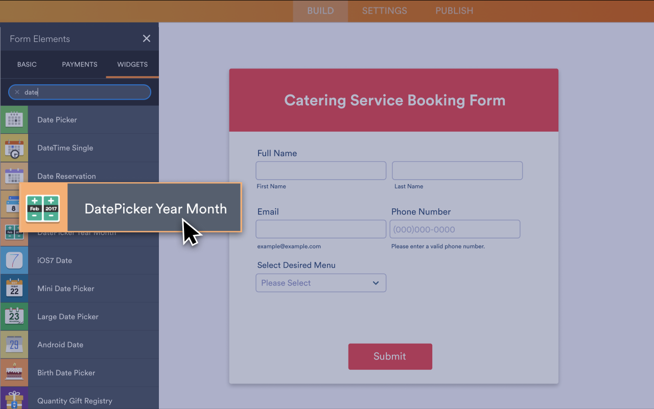 DatePicker Year Month - Form Widgets | Jotform