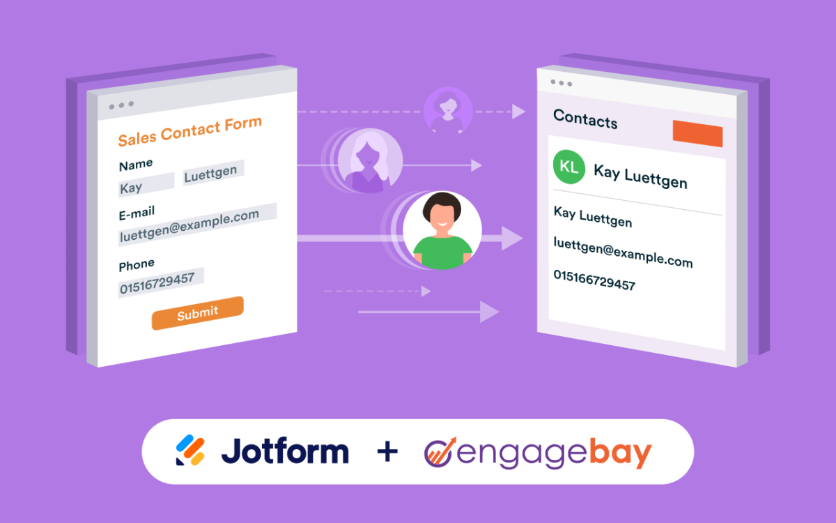 Jotform EngageBay Integration | Log in and integrate EngageBay with Jotform