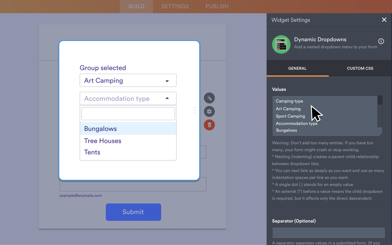 Dynamic Dropdowns - Form Widgets | Jotform
