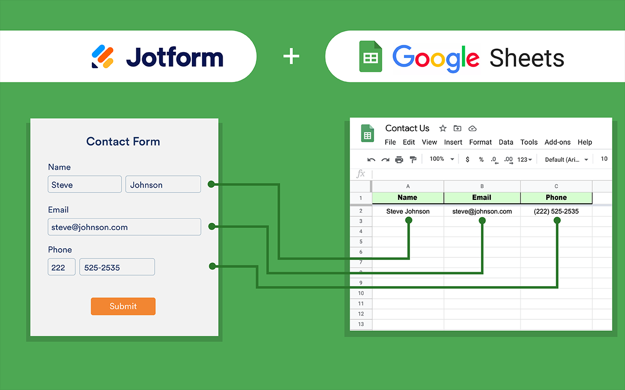 Jotform Google Sheets Integration | Log in and integrate Google Sheets with Jotform