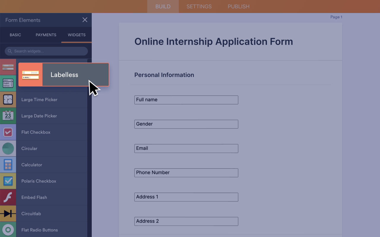 Labelless - Form Widgets | Jotform