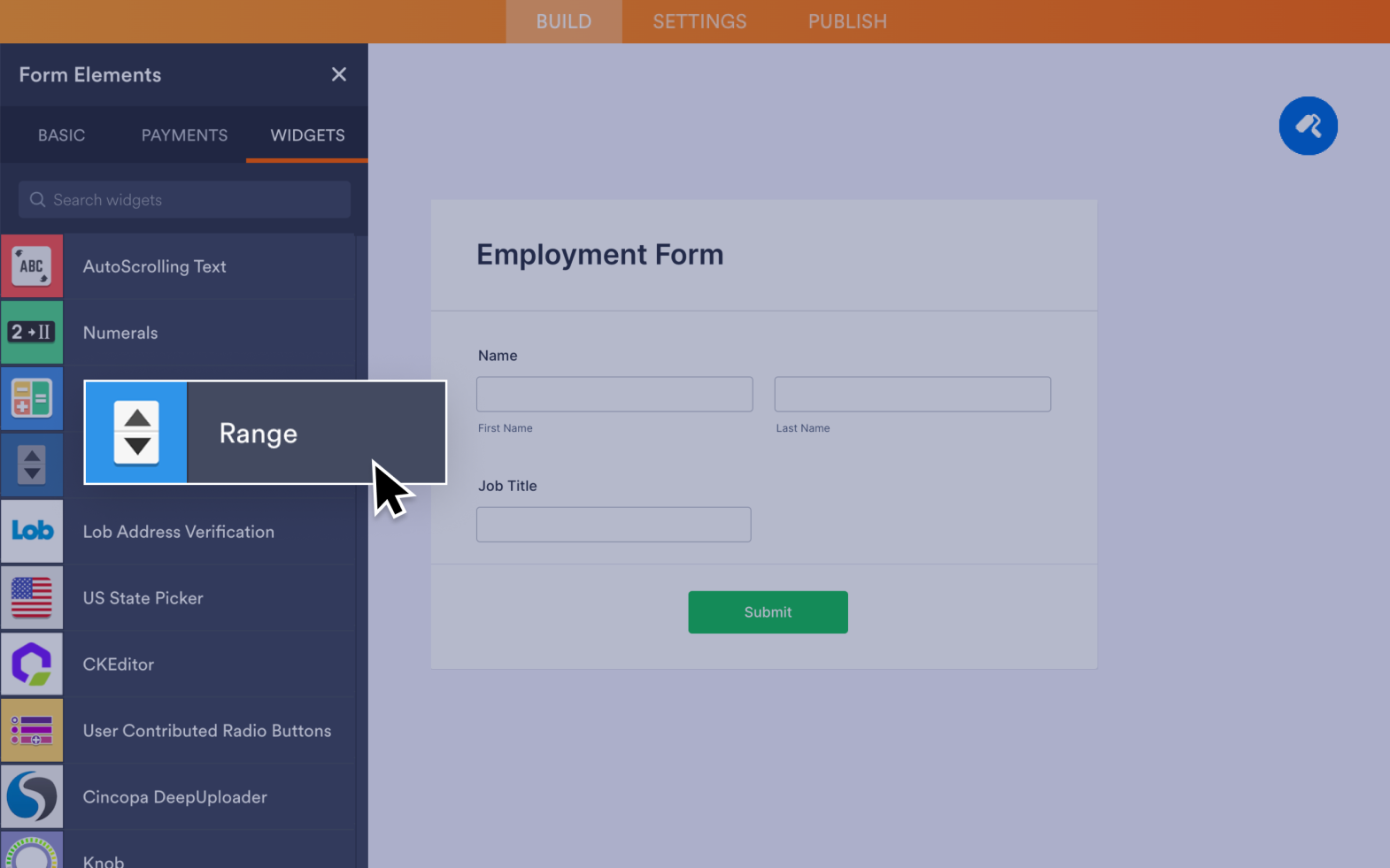 Range - Form Widgets | Jotform
