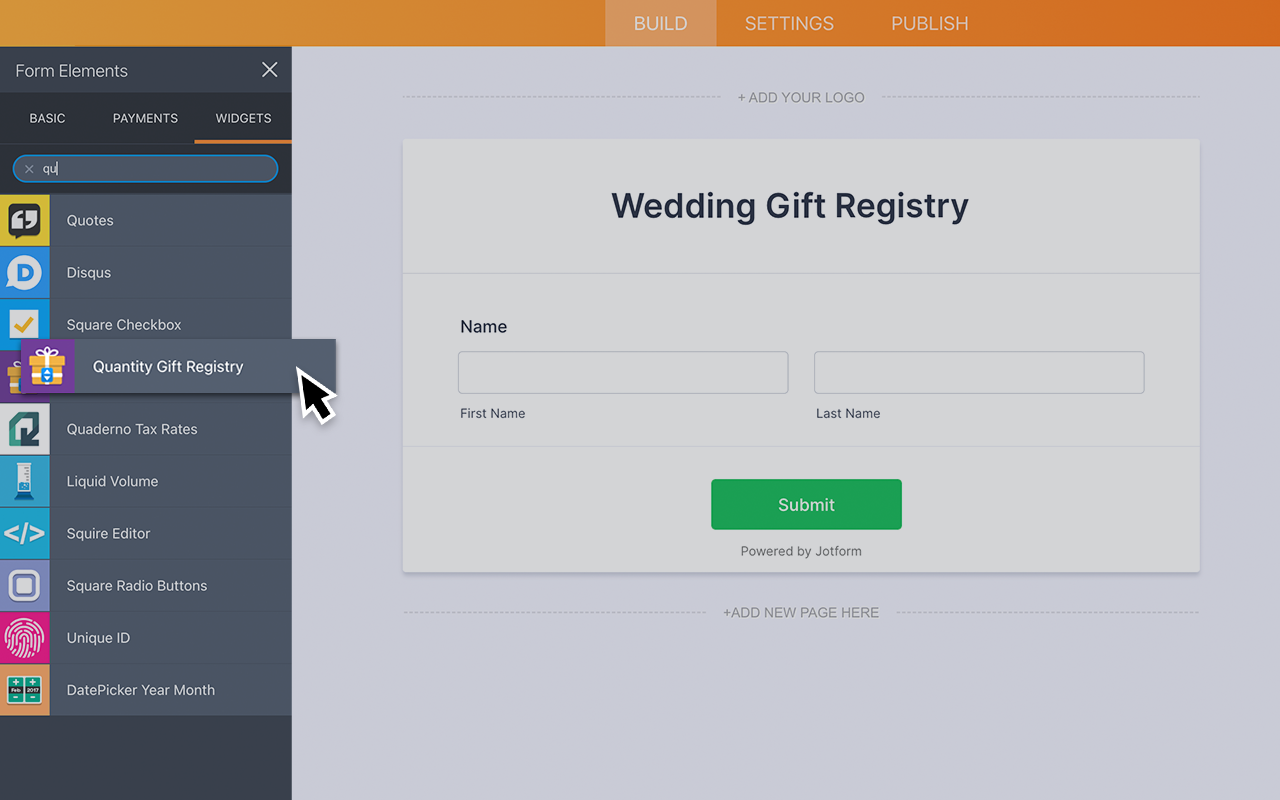 Quantity Gift Registry - Form Widgets | Jotform