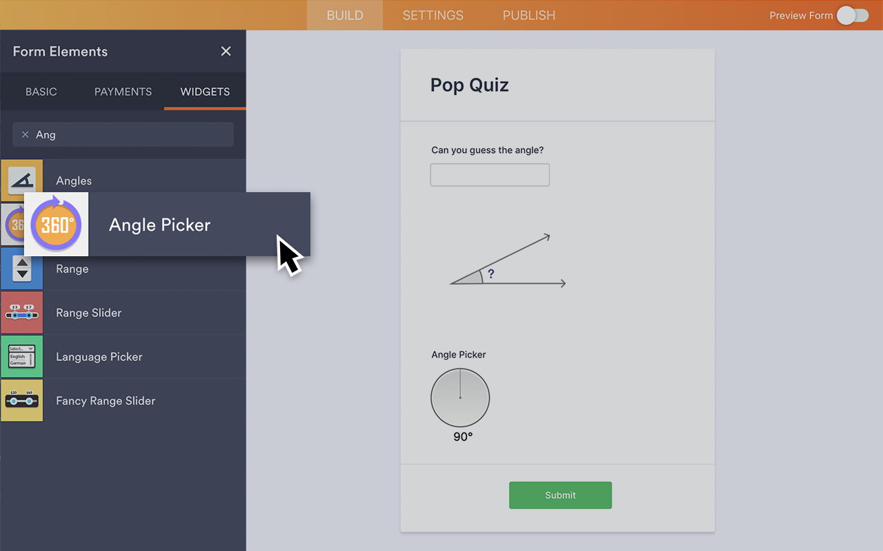 Angle Picker - Form Widgets | Jotform