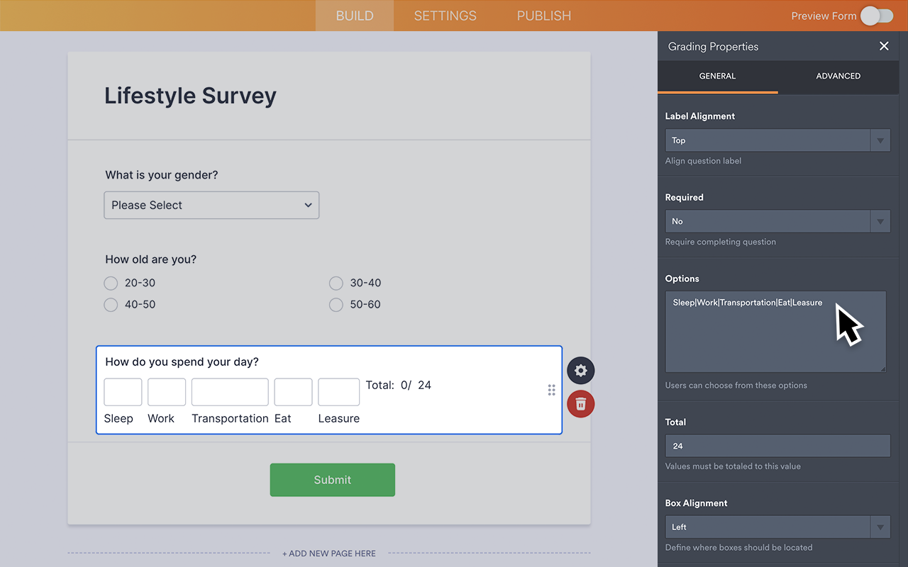 Grading - Form Widgets | Jotform