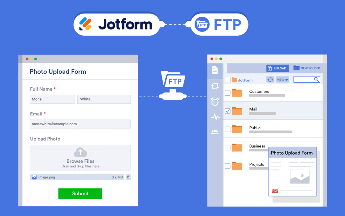 Jotform + FTP Integration | Form Builder for FTP