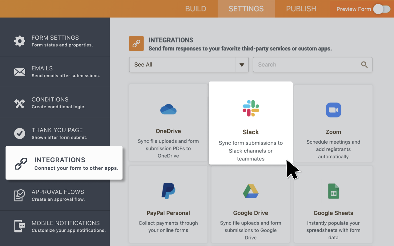 Jotform Slack Integration | Log in and integrate Slack with Jotform