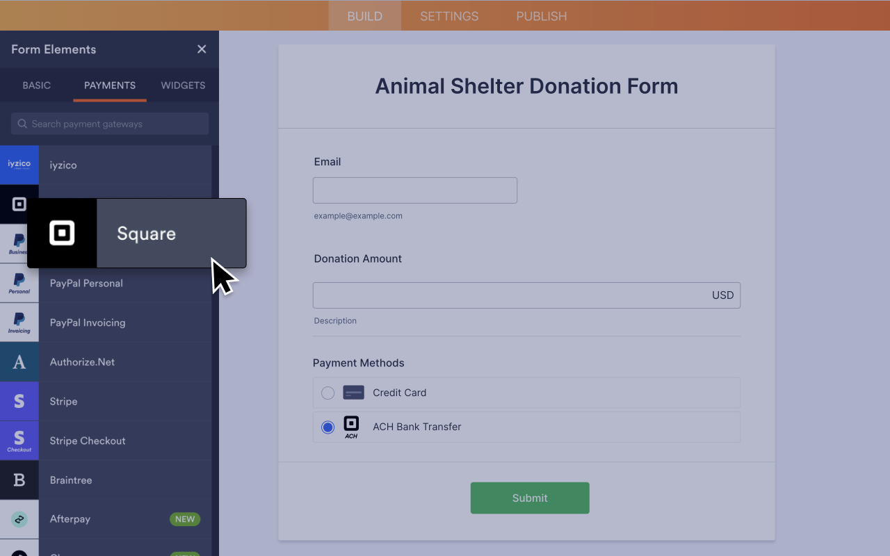 Jotform Square ACH Integration | E-commerce Integrations