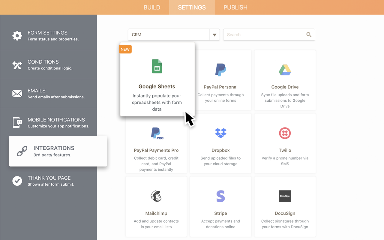 Jotform Google Sheets Integration | Log in and integrate Google Sheets with Jotform