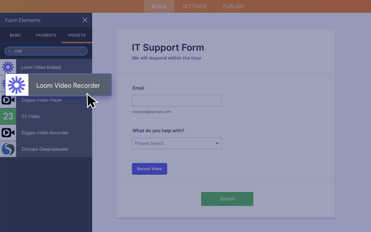 Loom Video Recorder - Form Widgets | Jotform