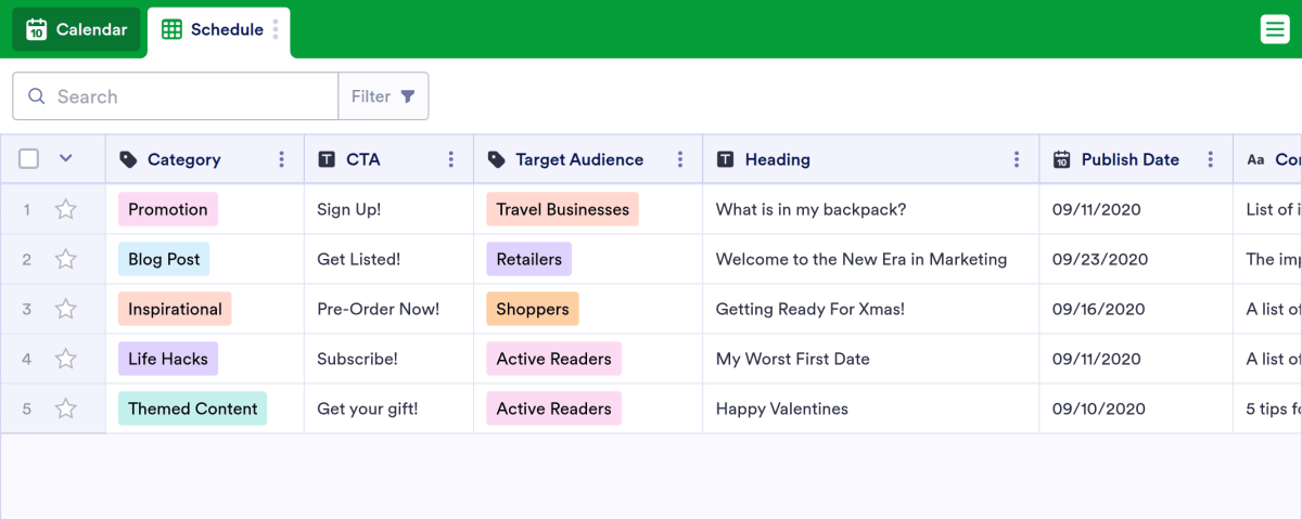 Editorial Calendar Template Spreadsheet Template | Jotform